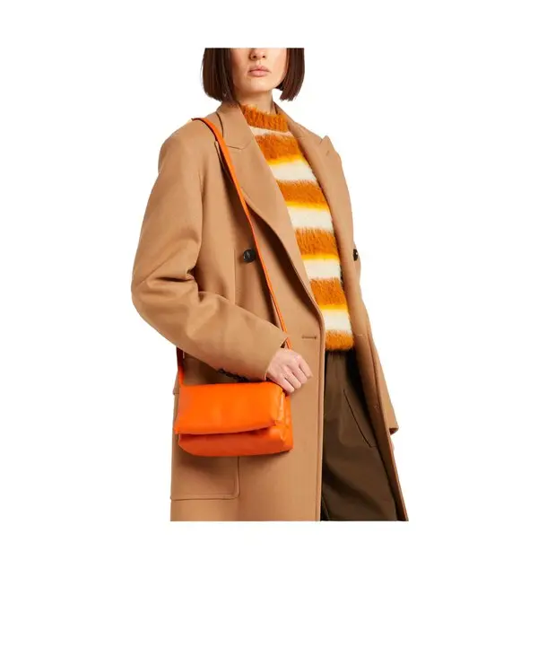 Marni Solid Color Leather Shoulder Bag