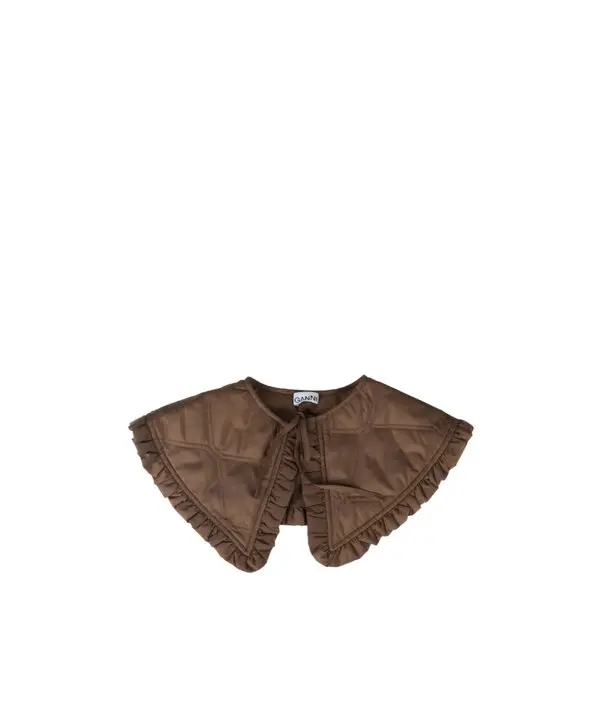GANNI Solid Color Round Neck Shawl