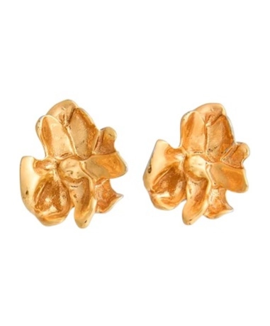 Marni Gold Grid Stud Earrings - Yellow