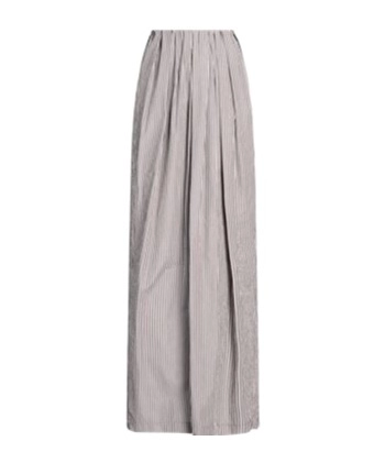 Brunello Cucinelli Pleated Vertical-stripe High-waist Midi Skirt