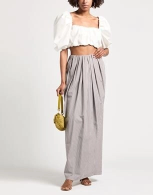 Brunello Cucinelli Pleated Vertical-stripe High-waist Midi Skirt