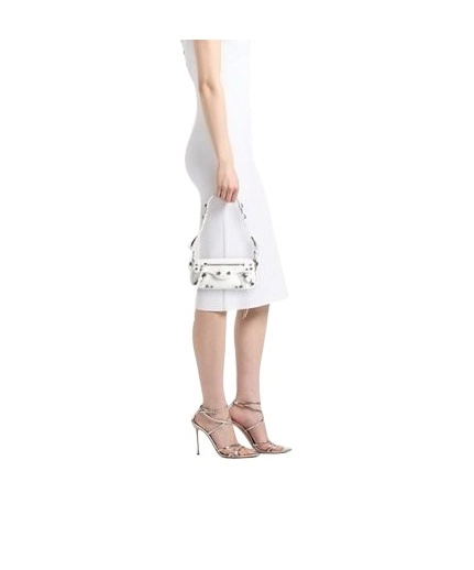 Balenciaga Leather Baguette Bag - White