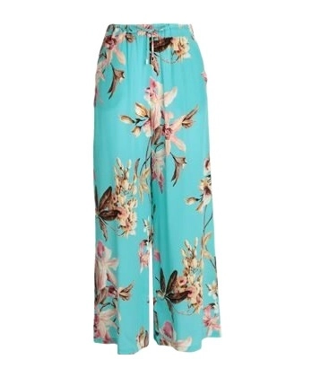 Max Mara Floral Print Wide-leg Trousers - Blue
