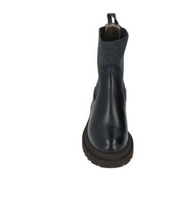 Brunello Cucinelli Fashion Round Toe Block Heel Leather Ankle Boots