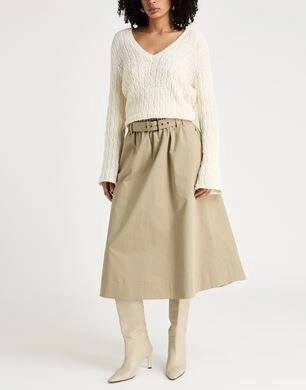 Brunello Cucinelli Solid Color Stretch Twill Skirt