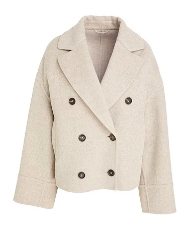 Brunello Cucinelli Lapel Button Cropped Coat
