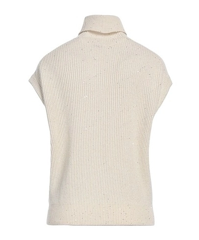 Brunello Cucinelli Sequined Knit Turtleneck - White