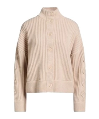 Max Mara High-neck Ribbed Knit Cardigan