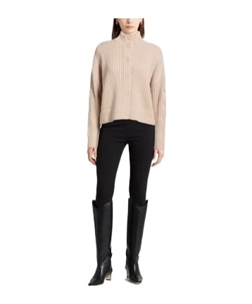 Max Mara High-neck Ribbed Knit Cardigan