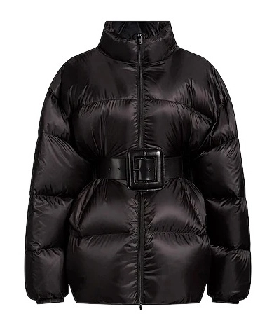 Balenciaga Solid Color Shiny Down Jacket - Black