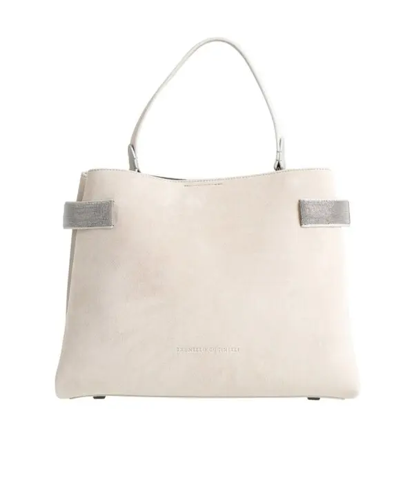 Brunello Cucinelli Large Suede Tote Bag - Grey