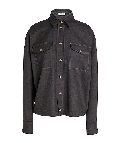 Brunello Cucinelli Stretch Wool Minimal Fitted Coat
