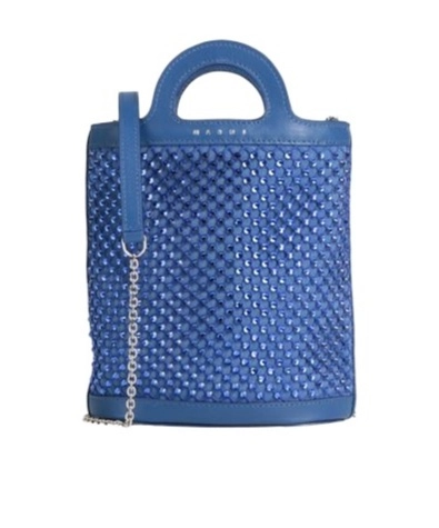 Marni Rhinestone Embellished Crossbody Bag - Blue