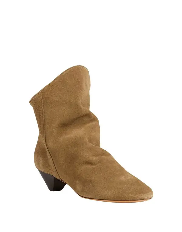 Isabel Marant Étoile Stylish Round-toe Cone Heel Ankle Boots - Brown