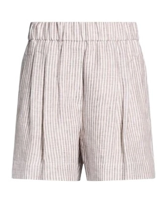 Brunello Cucinelli High Waist Elastic Striped Shorts - Pink