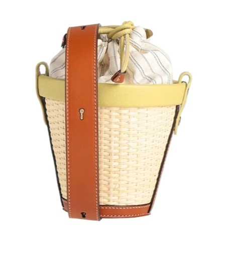 MAISON MARGIELA Mini Straw Bucket Bag - Nude