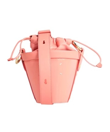 MAISON MARGIELA Solid Color Leather Bucket Bag - Pink