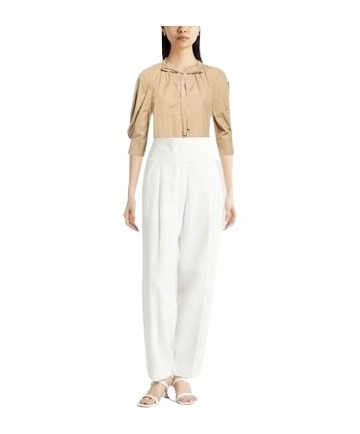 Max Mara Stand-collar Three-quarter Sleeve Blouse
