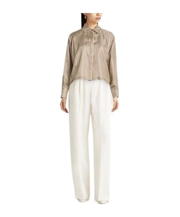 Max Mara Striped Collared Button-down Long-sleeve Shirt