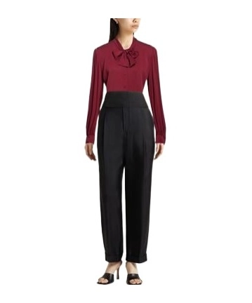 Max Mara Stand-collar Long-sleeve Blouse