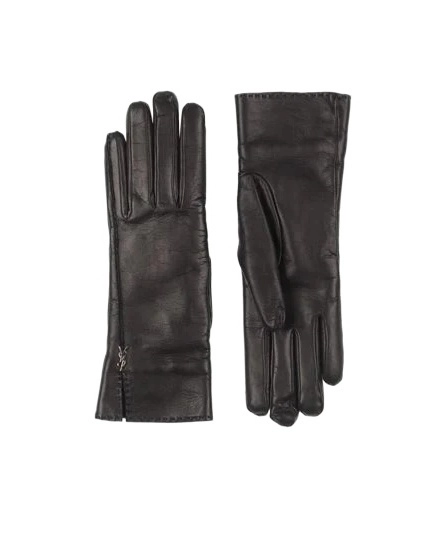 Saint Laurent Fine Matte Leather Gloves - Black