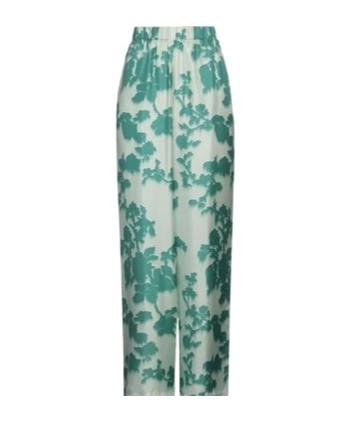 Max Mara Print Satin Wide-leg Trousers - Green