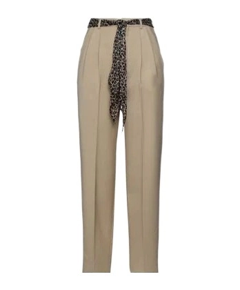 Saint Laurent Ankle-length Tailored Trousers With Fabric Tie Detail - Nude