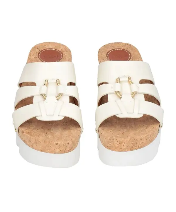 Chloé Simple Leather Sandals As Accessories - White