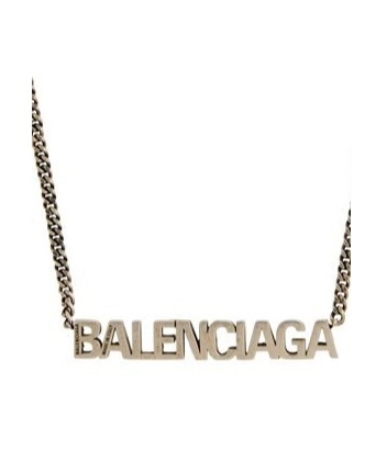 Balenciaga Vintage-finish Silver Curb Chain Necklace