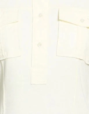 Chloé Collared Half-placket Elbow-sleeve Top