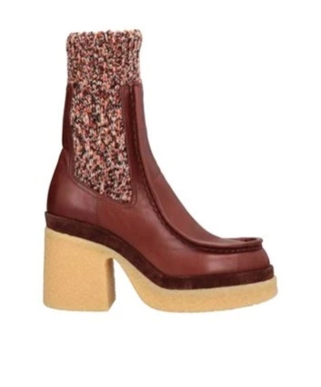 Chloé Color-block Knit Ankle Boots