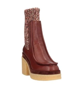 Chloé Color-block Knit Ankle Boots