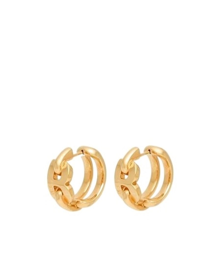 Balenciaga Polished Metal Hoop Earrings