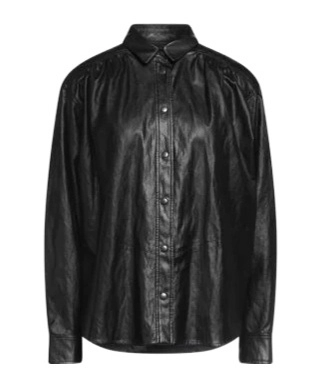Isabel Marant Étoile Glossy Faux Leather Long-sleeve Shirt