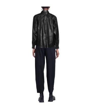 Isabel Marant Étoile Glossy Faux Leather Long-sleeve Shirt