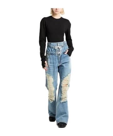 MAISON MARGIELA Crew-neck Long-sleeve Bodysuit - Blue