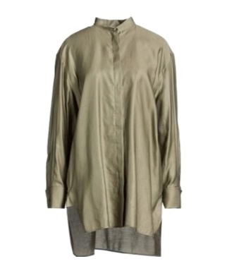 Max Mara Stand-collar Button-down Long-sleeve Shirt