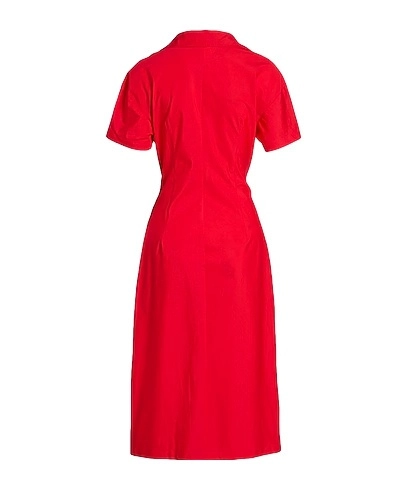 Max Mara Solid-color Short-sleeve V-neck Dress