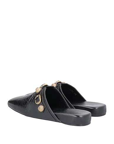 Balenciaga Square-toe Flat Leather Mules