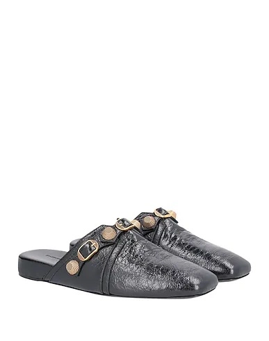 Balenciaga Square-toe Flat Leather Mules