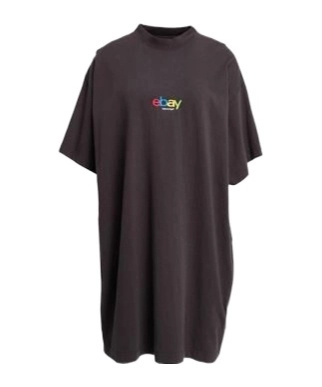 Balenciaga Mock Neck Short-sleeve Oversized Long Tee - Black
