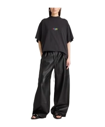 Balenciaga Mock Neck Short-sleeve Oversized Long Tee