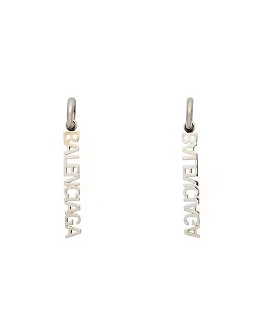 Balenciaga Bright Silver Drop Earrings - White