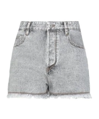 Isabel Marant Étoile Straight-leg Shorts With Frayed Raw Hem - Gray