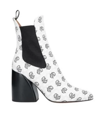 Chloé Embroidered Block-heel Ankle Boots