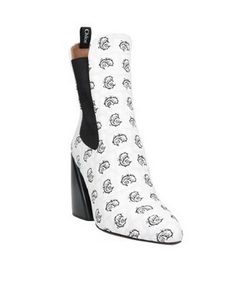 Chloé Embroidered Block-heel Ankle Boots