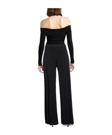 Max Mara High-waisted Drapey Knit Wide-leg Trousers - Black