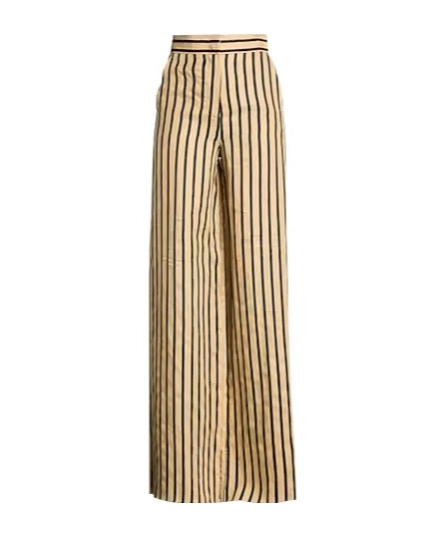 Max Mara High-waisted Loose Striped Suit Trousers - Nude