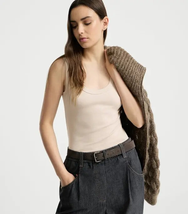 Brunello Cucinelli Stretch-cotton Ribbed Tank Top