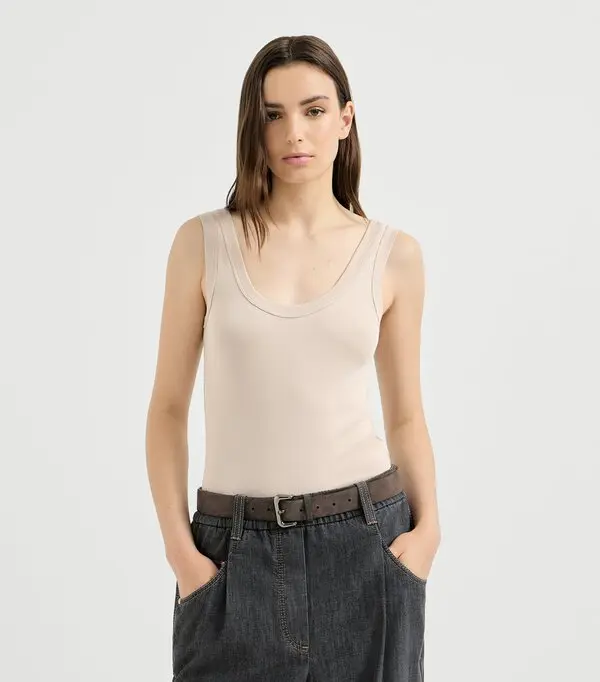 Brunello Cucinelli Stretch-cotton Ribbed Tank Top